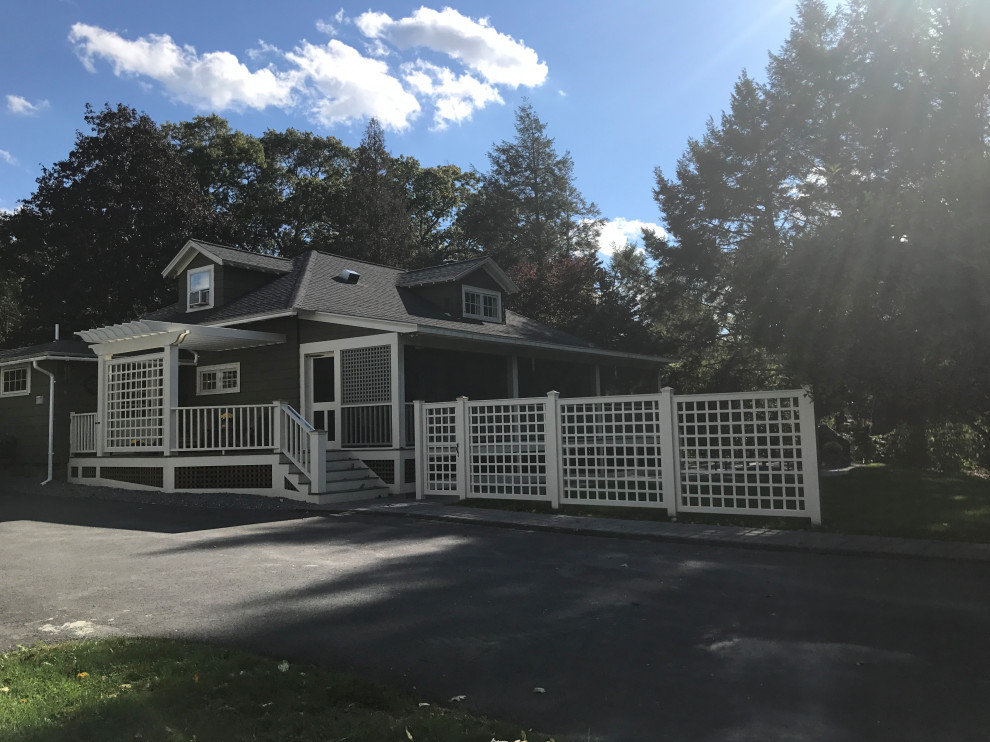Acton Porch and deck with custom trellis and lattice - Craftsman ...