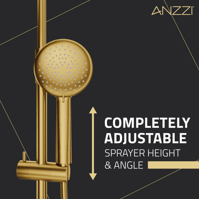 Heavy Rainfall Stainless Steel Shower Bar with Hand Sprayer ...