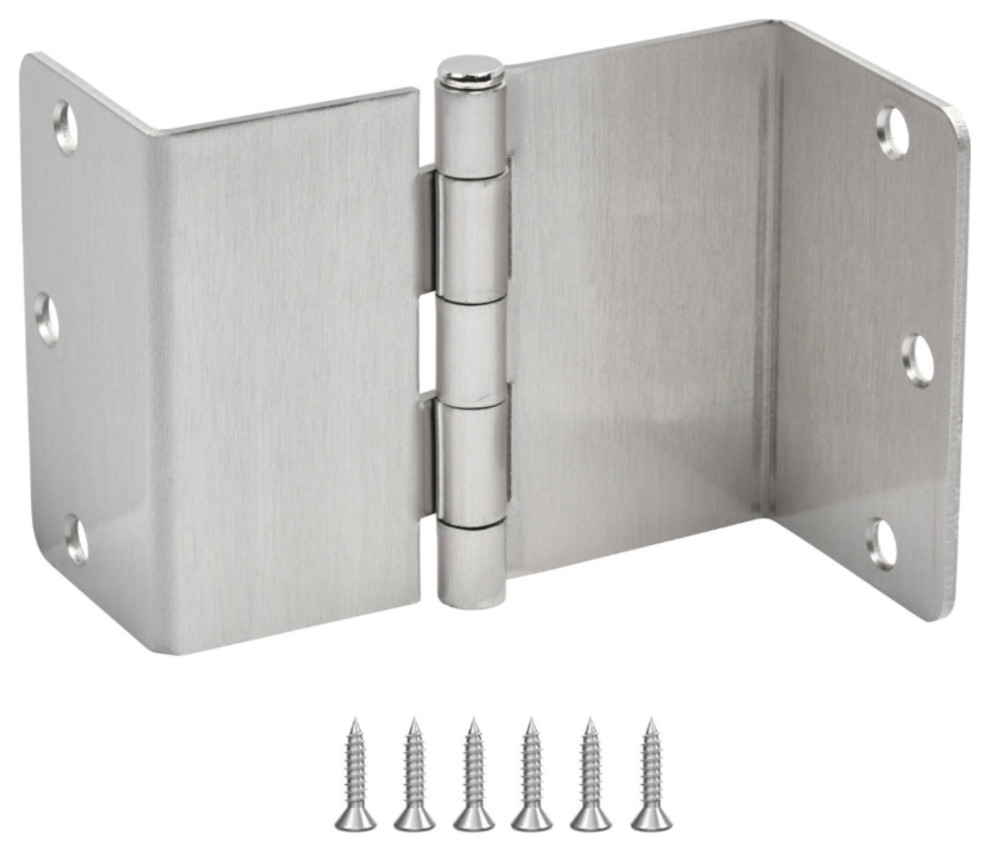 Offset Swing Clear Door Hinge, Satin Nickel 3-1/2" with 1/4" Radius ...