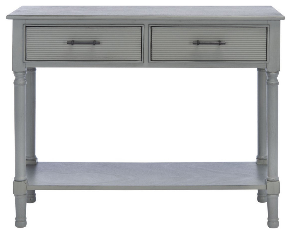 Holly 2 Drawer Console Table, Distressed Gray - Traditional - Console ...