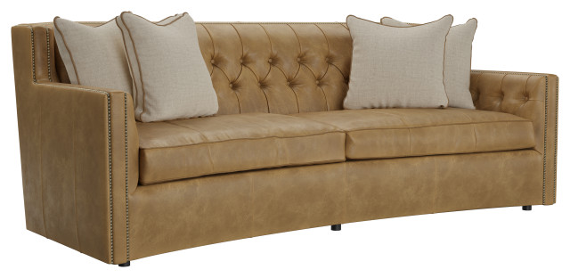 Bernhardt Candace Leather Sofa, 96"W x 43"D x 34.5"H - Transitional ...