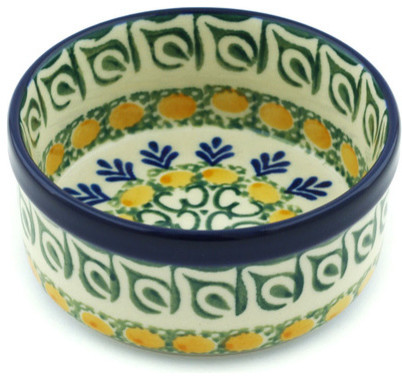 Polish Pottery 4" Stoneware Bowl Hand-Decorated Design - Mediterranean ...