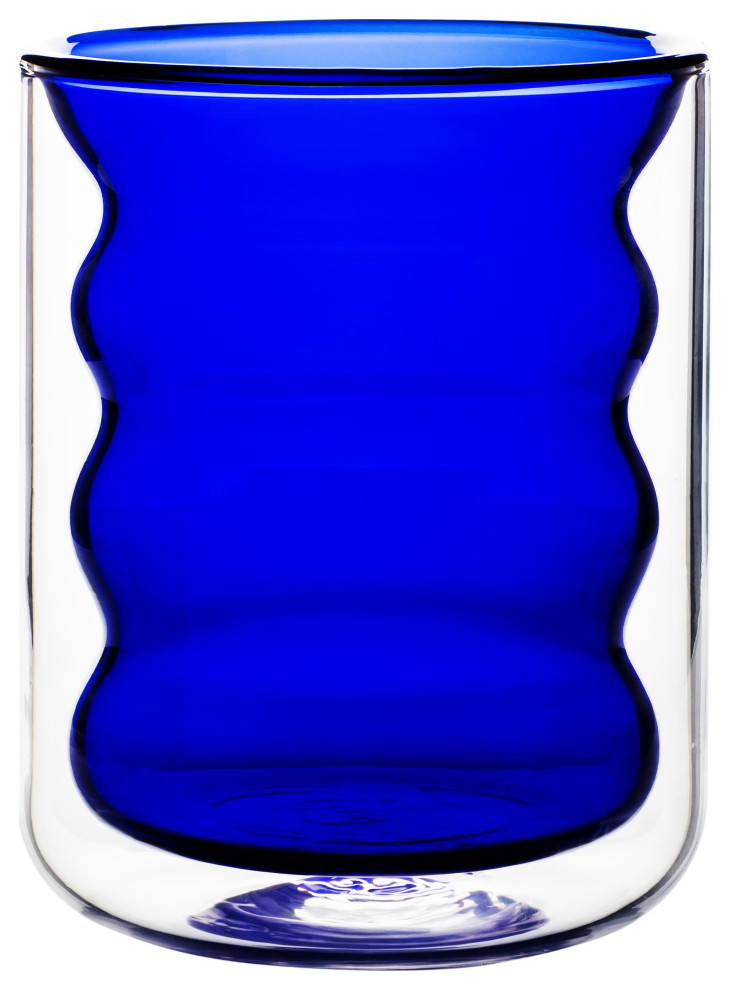 Waves Blue Water Glass, Set of 4 - Contemporary - Everyday Glasses - by ...