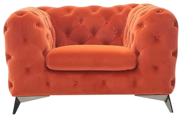 Slader Modern Orange Fabric Chair - Contemporary - Armchairs And Accent ...