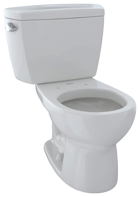 TOTO Drake 1.6 GPF Two-Piece Round Toilet, Less Seat, Colonial White ...