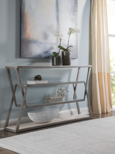 Adamo Silver Gray Console - Transitional - Console Tables - by ...