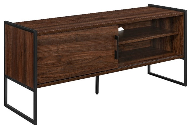BRAXTON Wood Media Console W48 - Dark Walnut - Industrial ...