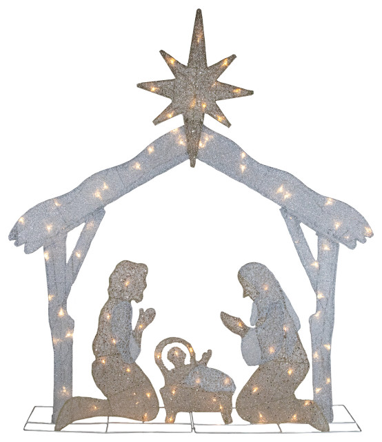 44" LED Lighted Holy Family Nativity Scene Outdoor Christmas Decoration ...