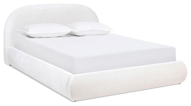 Archie Mid-Century Modern Arched Headboard Platform Bed, Queen ...