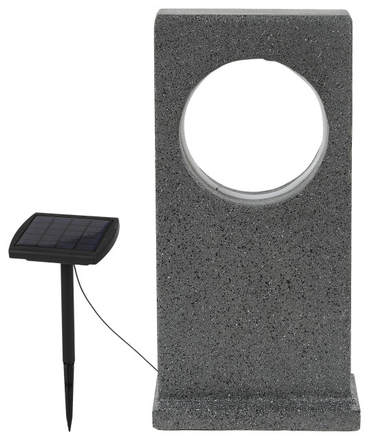 Cement 28.5in.H LED Solar Garden Statue - Contemporary - Path Lights ...