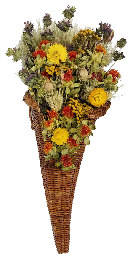 Cornucopia Floral Arrangement - Farmhouse - Artificial Flower ...