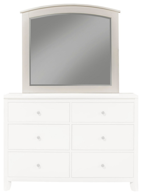 Baker Mirror, White - Transitional - Wall Mirrors - by Homesquare | Houzz