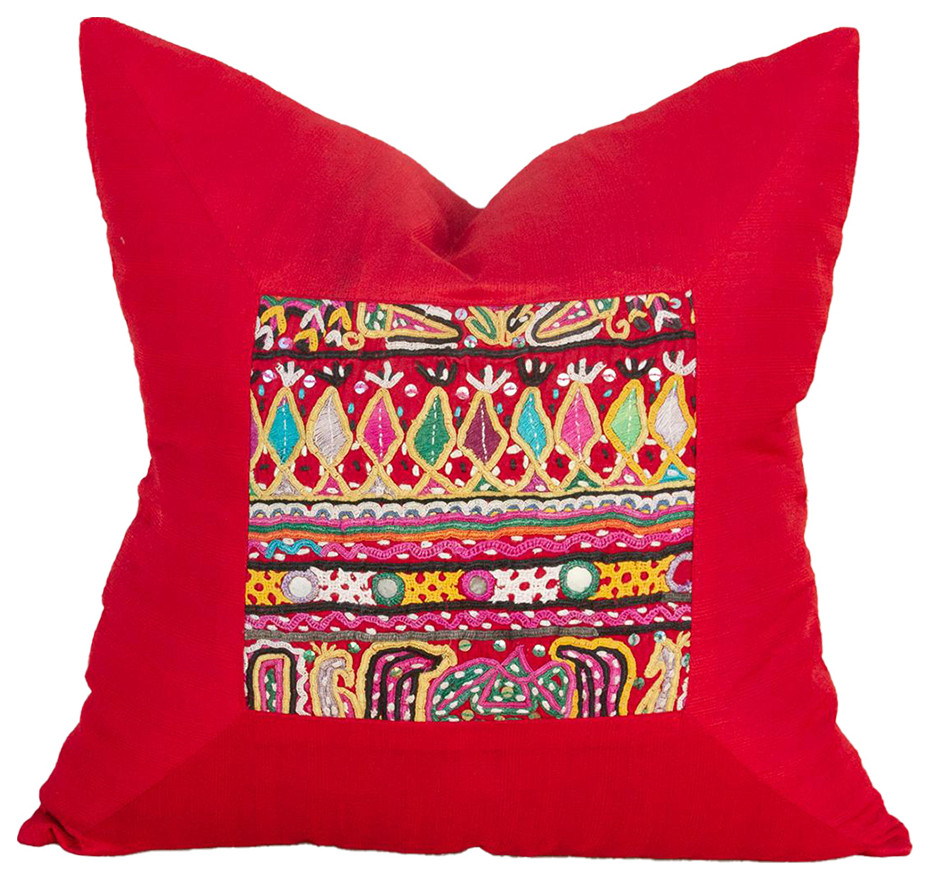 Sara Indian Silk Decorative Pillow - Contemporary - Decorative Pillows ...