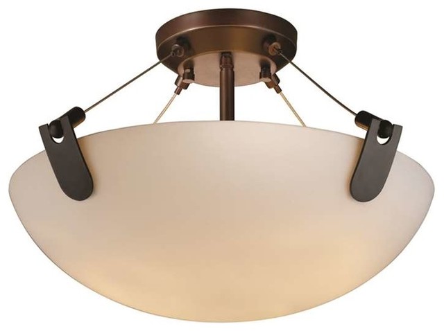 Justice Designs Fusion 18" Semi-Flush Bowl With U-Clips, Dark Bronze ...