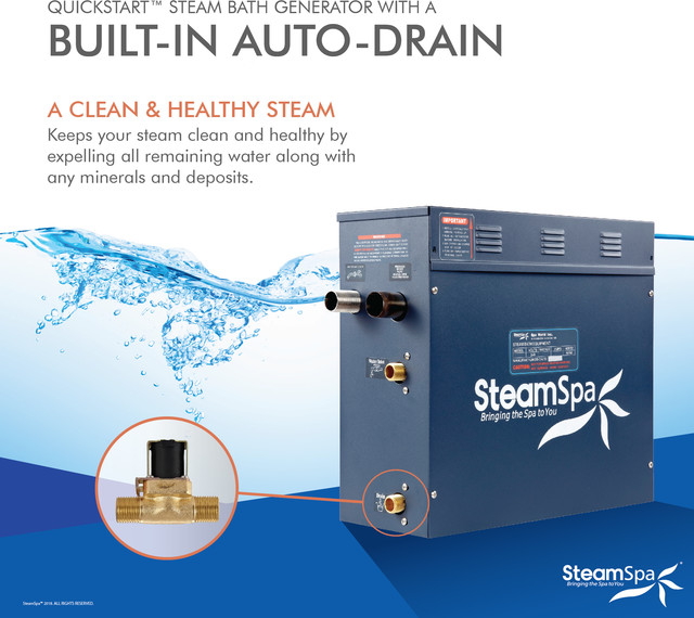 7.5 Kw Steam Bath Generator Package With Built-In Auto Drain, Brushed ...