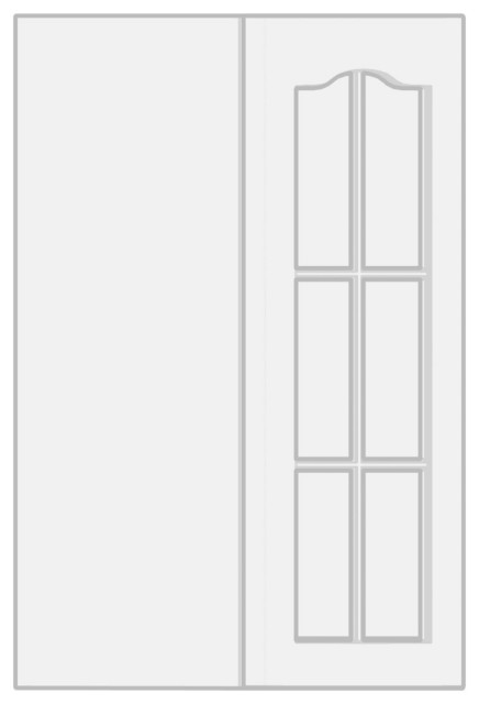 Wall Diagonal 24w x 36h 24d Cathedral Glass - Transitional - Kitchen ...