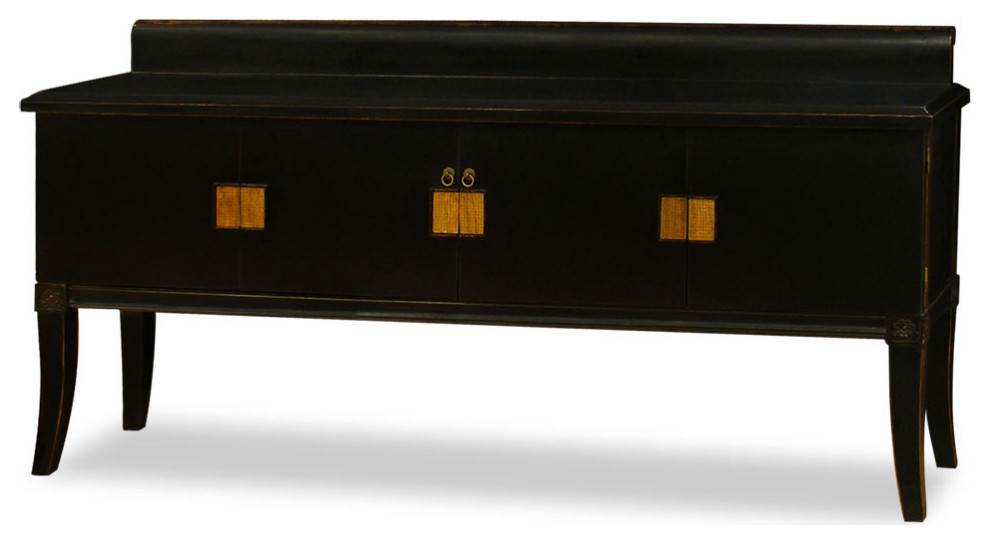 Distressed Black Elmwood Zhou Yi Asian Buffet Cabinet - Asian - Buffets ...