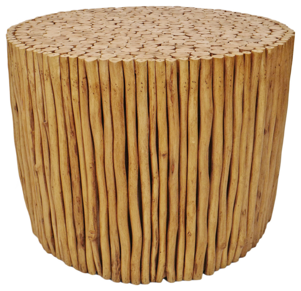Round Natural Wood Twig Table - Rustic - Coffee Tables - by Design Mix ...