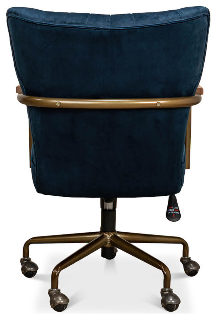 Modern Blue Velvet Desk Chair - Contemporary - Office Chairs - by ...