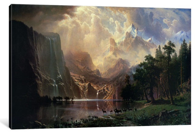 Among Sierra Nevada In California by Albert Bierstadt Art Print, 12" x ...