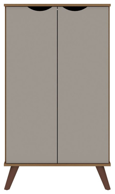 Hampton Shoe Closet, Off White and Maple Cream - Midcentury - Shoe ...