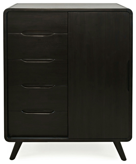 Marlowe Mid-Century Modern 40" Curved Chest of Drawers with Sliding ...