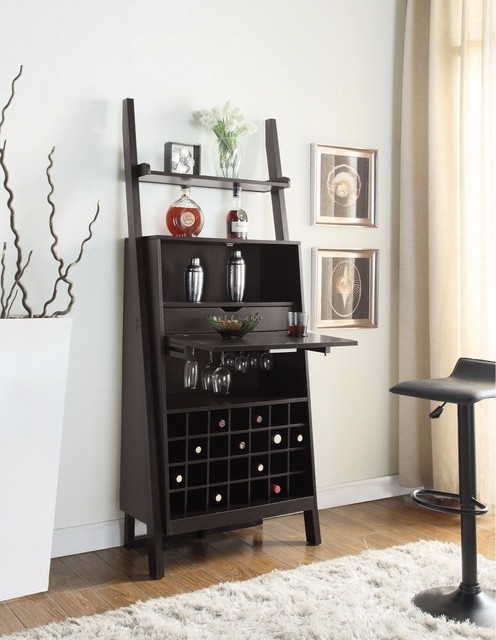 Stylish Bar Cabinet with Wine and Stemware Rack - Transitional - Wine ...