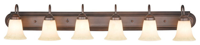 Millennium Lighting 6 Light Vanity Light, Bronze/Turinian Scavo ...