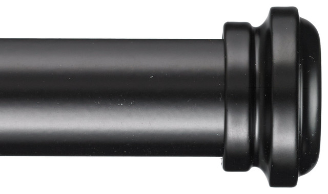 Deco Traverse Rod 1 With Empire Finials, Black, 48 - Transitional ...