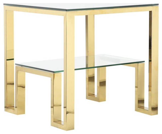 American Home Classic Laurence Metal and Glass Side Table in High ...