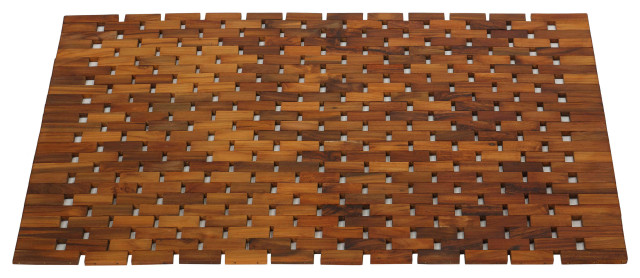 Bare Decor Kuki Spa Mosaic Shower Mat, Solid Teak Wood Oiled Finish ...