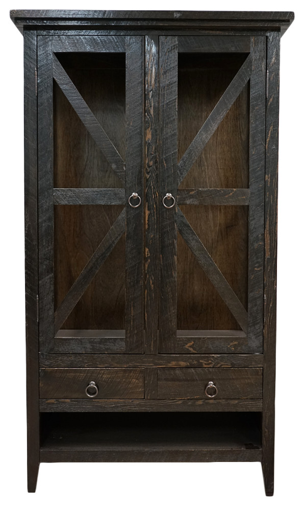 Rustic Farmhouse Wooden Curio Cabinet - Rustic - China Cabinets And ...