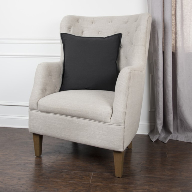 Black Solid Light Textured Modern Throw Pillow - Transitional ...