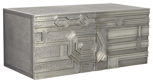 Abstract Block Cabinet, Left, Silver - Contemporary - Storage Cabinets ...