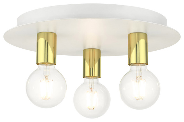 Livex 45873-03 3-Light White Flush Mount, White - Contemporary - Flush ...