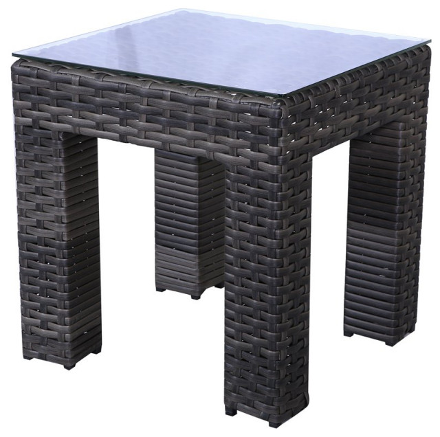 Bora Bora Two-Tone Wicker Rattan End Table - Tropical - Side Tables And ...
