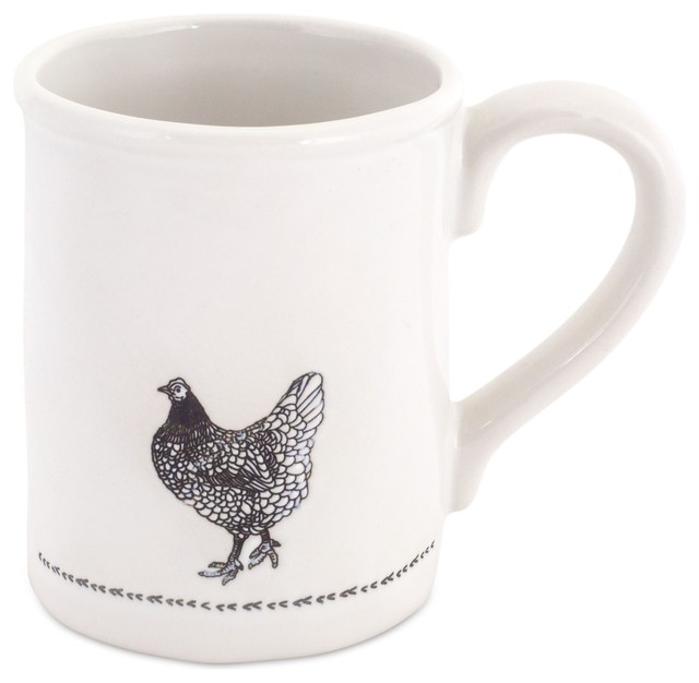 Chicken Mug (Set of 4) 5"H Stoneware - Farmhouse - Mugs - by Melrose ...