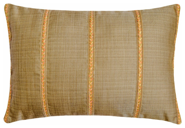 Jute Journeys - beige Jute Lumbar Pillow Cover, 12"x16" - Beach Style ...