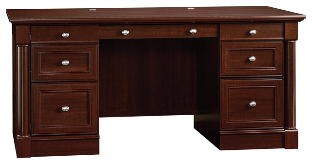 Traditional Desk, Large Crown Molded Top and Plenty Storage Space ...