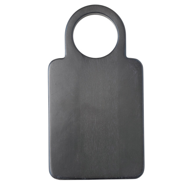 Modern Wood Cutting or Charcuterie Board with Handle, Black - Cheese ...