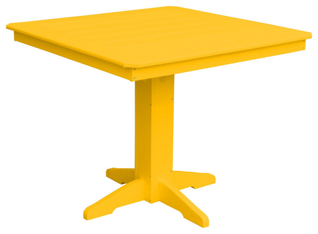 Poly Lumber Square Table, 44 Inch - Transitional - Outdoor Pub And ...