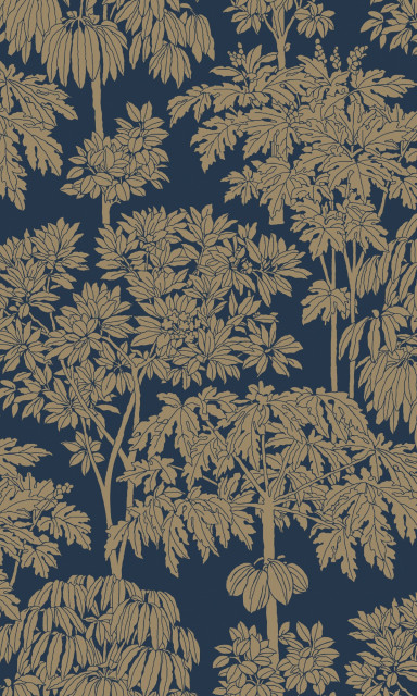 Tonal Trees Tropical Wallpaper, Sample - Tropical - Wallpaper - by ...