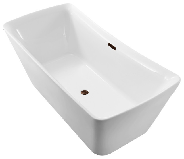 70" Streamline NPT9542ORB Soaking Freestanding Tub With Internal Drain ...