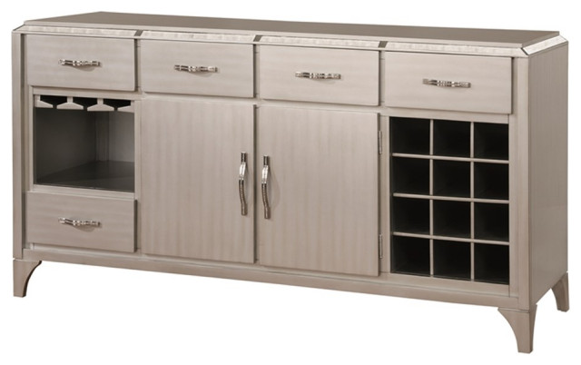 Furniture of America Desi Wood Dining Buffet Cabinet with Wine Rack in ...