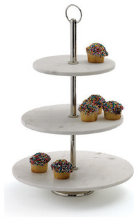 Round Marble Fruit Stand - Contemporary - Dessert And Cake Stands - by ...