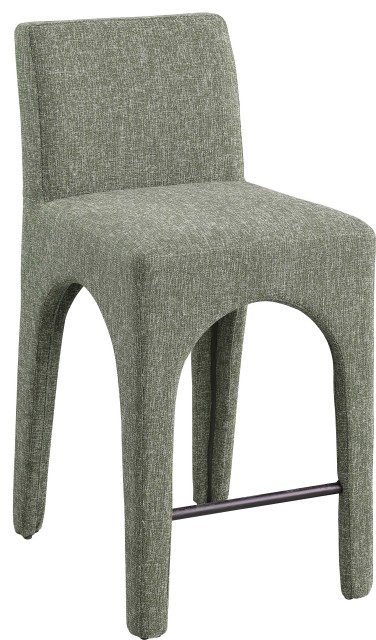 Gramercy Linen Textured Fabric Stool - Transitional - Bar Stools And ...