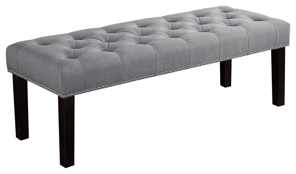 Ercole Upholstered Tufted Bench, 35" - Transitional - Upholstered ...