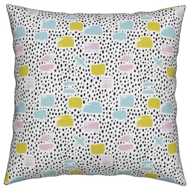 Memphis Confetti Dots Brush Strokes Geometric Throw Pillow ...