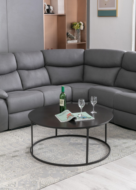 Robertson Round Coffee Table - Industrial - Coffee Tables - by Boraam ...