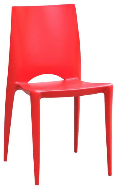 Modern Classics Square Dining Chair, Red - Midcentury - Dining Chairs ...